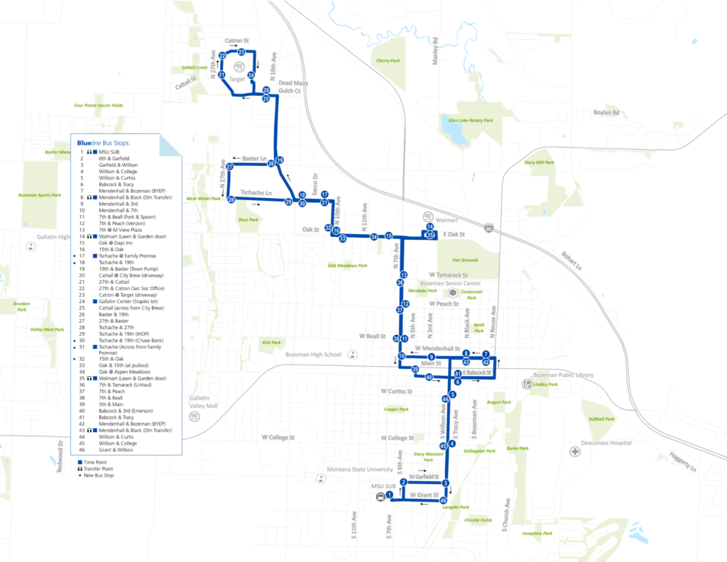 Blueline Weekday – Streamline Bus Bozeman Montana – Catch the Current